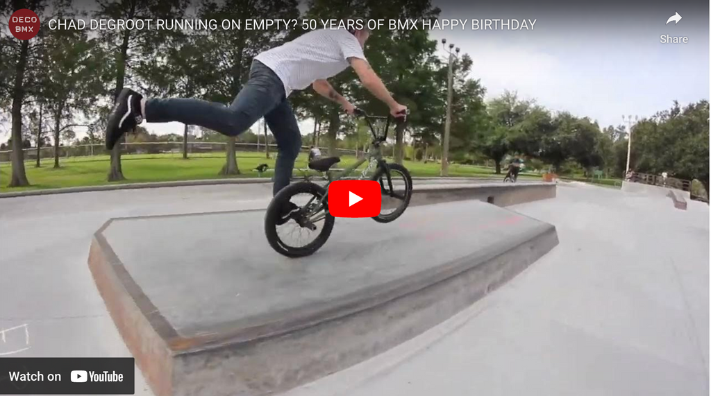 CHAD DEGROOT 50 YEARS RUNNING ON EMPTY BMX VIDEO – Mr. Bikes n Boards